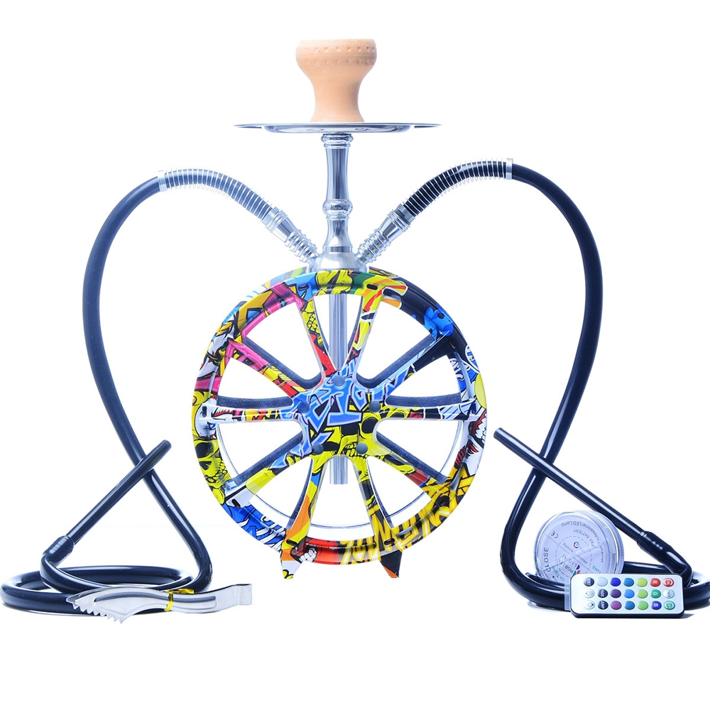 Graffiti LED Wheel Hookah – Weed Grinder